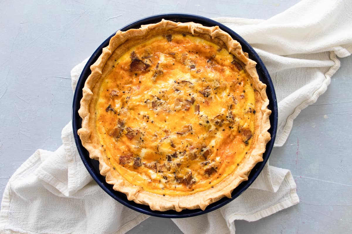 Bacon and Cheddar Quiche - Fueling a Southern Soul