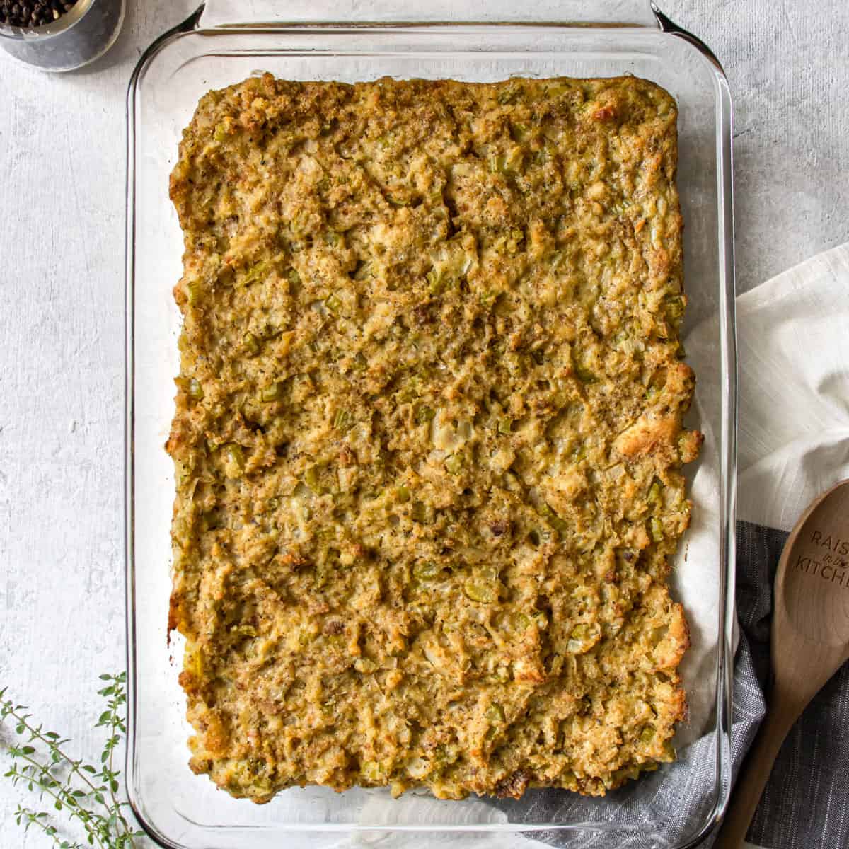 Baked Southern-Style Cornbread and Biscuit Dressing - Fueling a ...