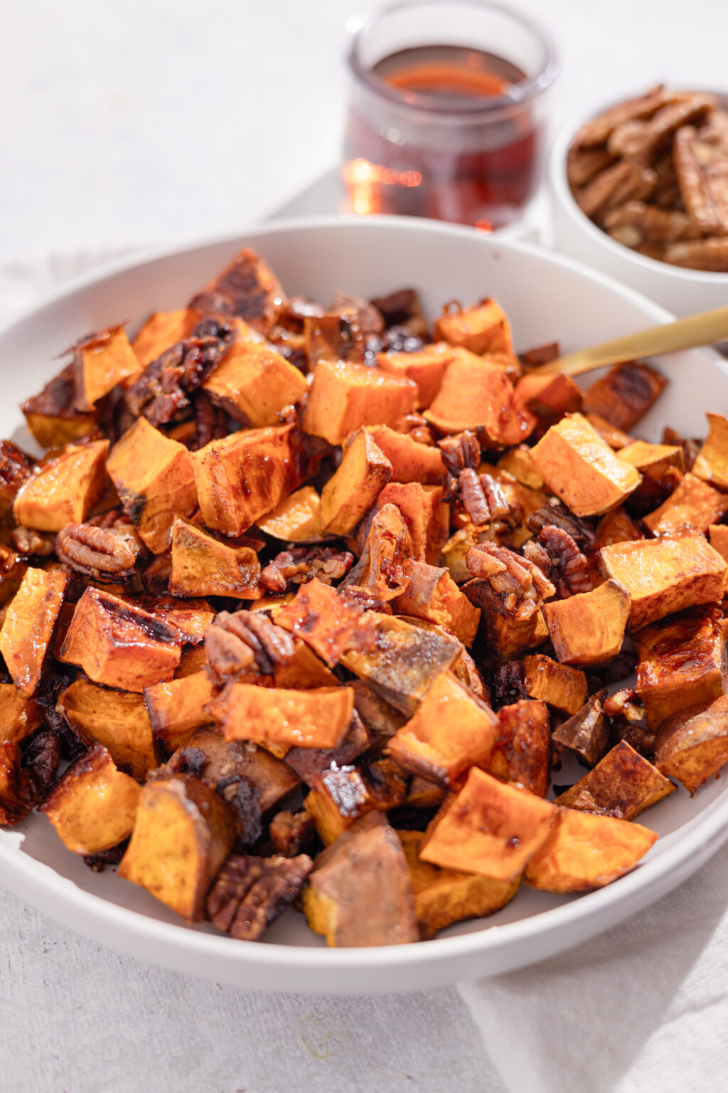Oven Roasted Sweet Potatoes with Pecans - Fueling a Southern Soul