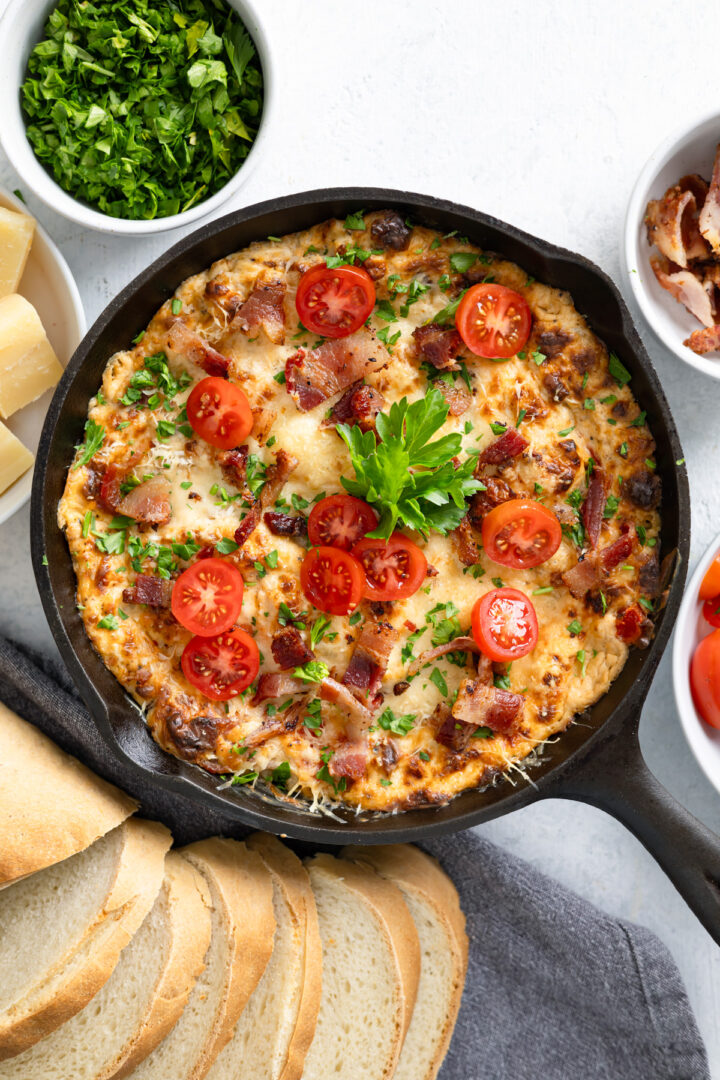 Cast Iron Skillet Kentucky Hot Brown Dip - Fueling a Southern Soul